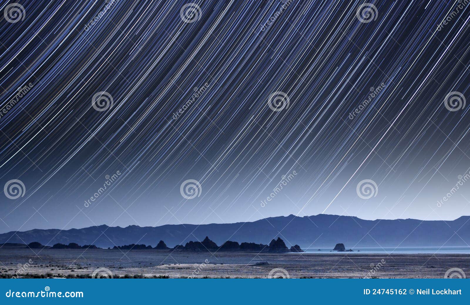 Pyramid Lake Star Trails stock photo. Image of blue, formations - 24745162