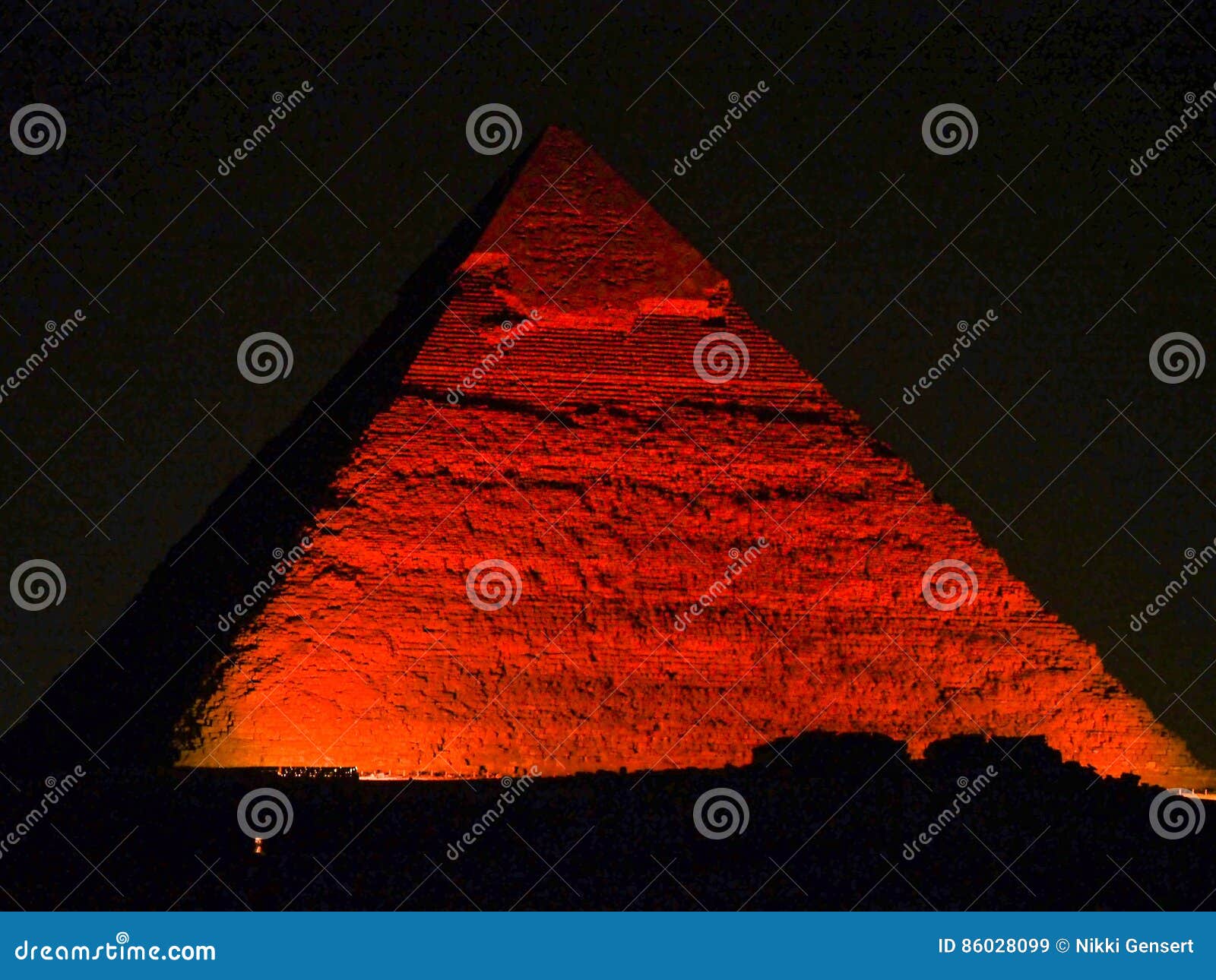 Pyramid Light Show stock image. Image of history, colors - 86028099