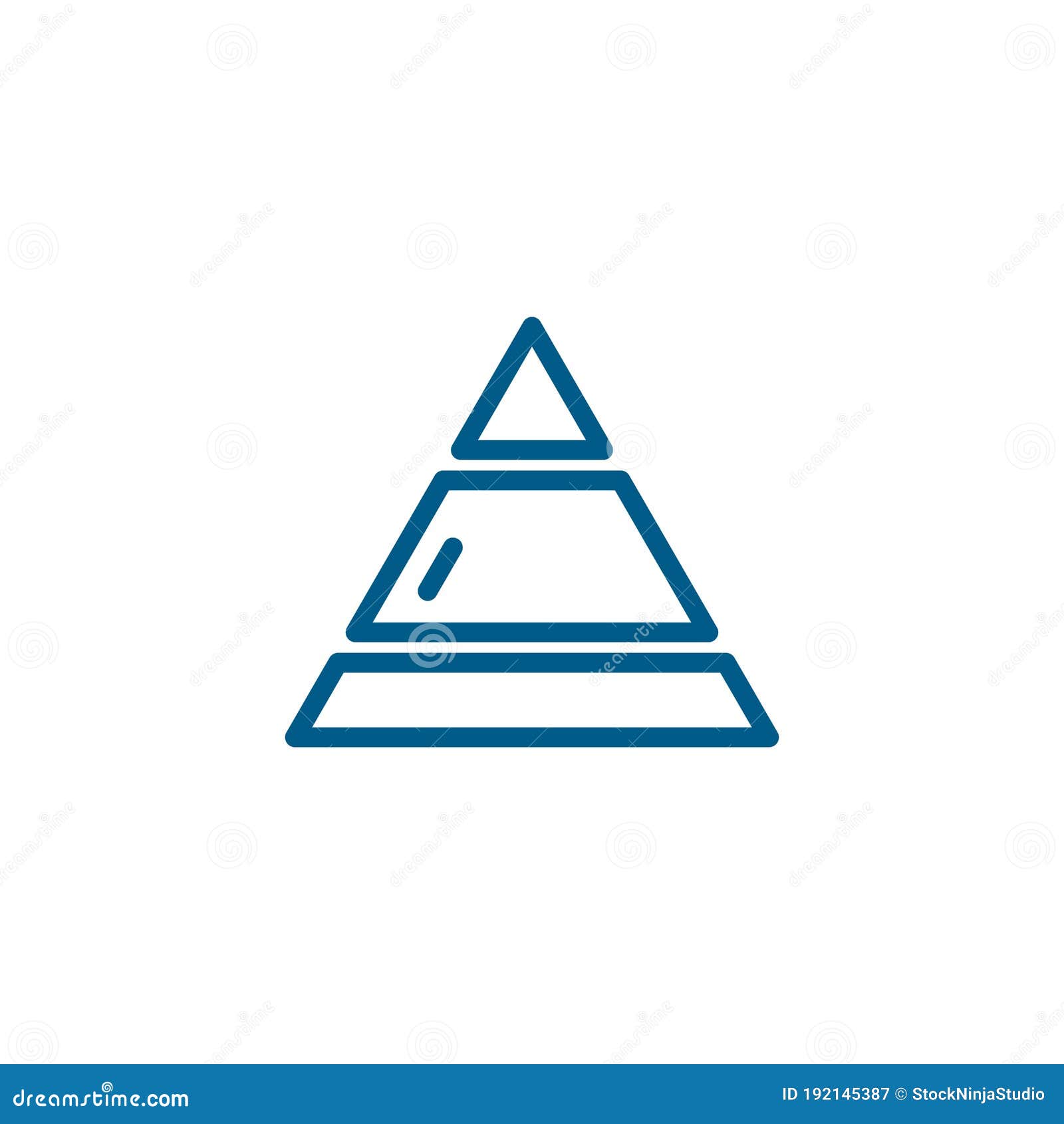 Pyramid Line Blue Icon on White Background. Blue Flat Style Vector ...