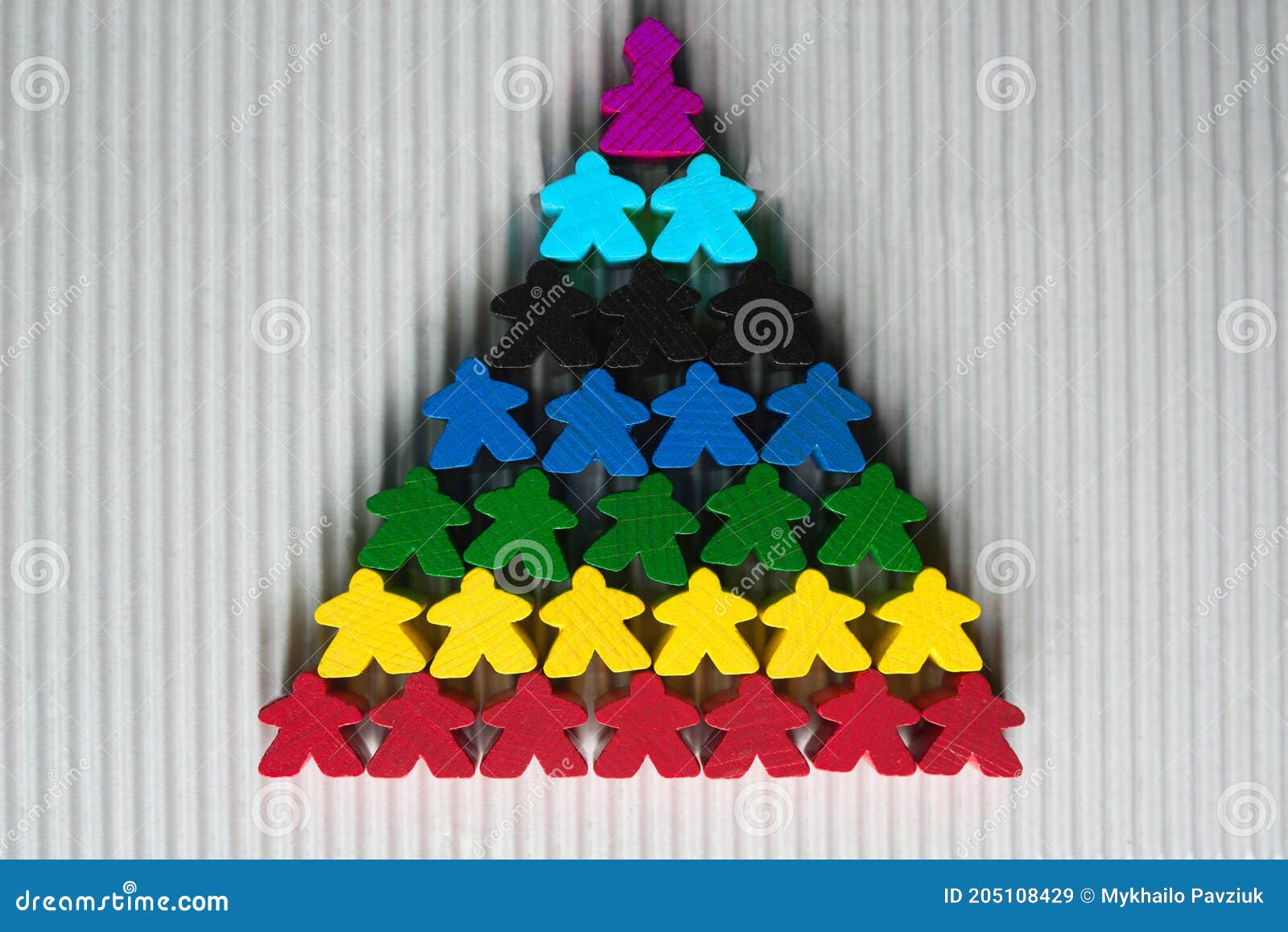 The Pyramid is Lined with Figures of People of Different Colors, Seven ...
