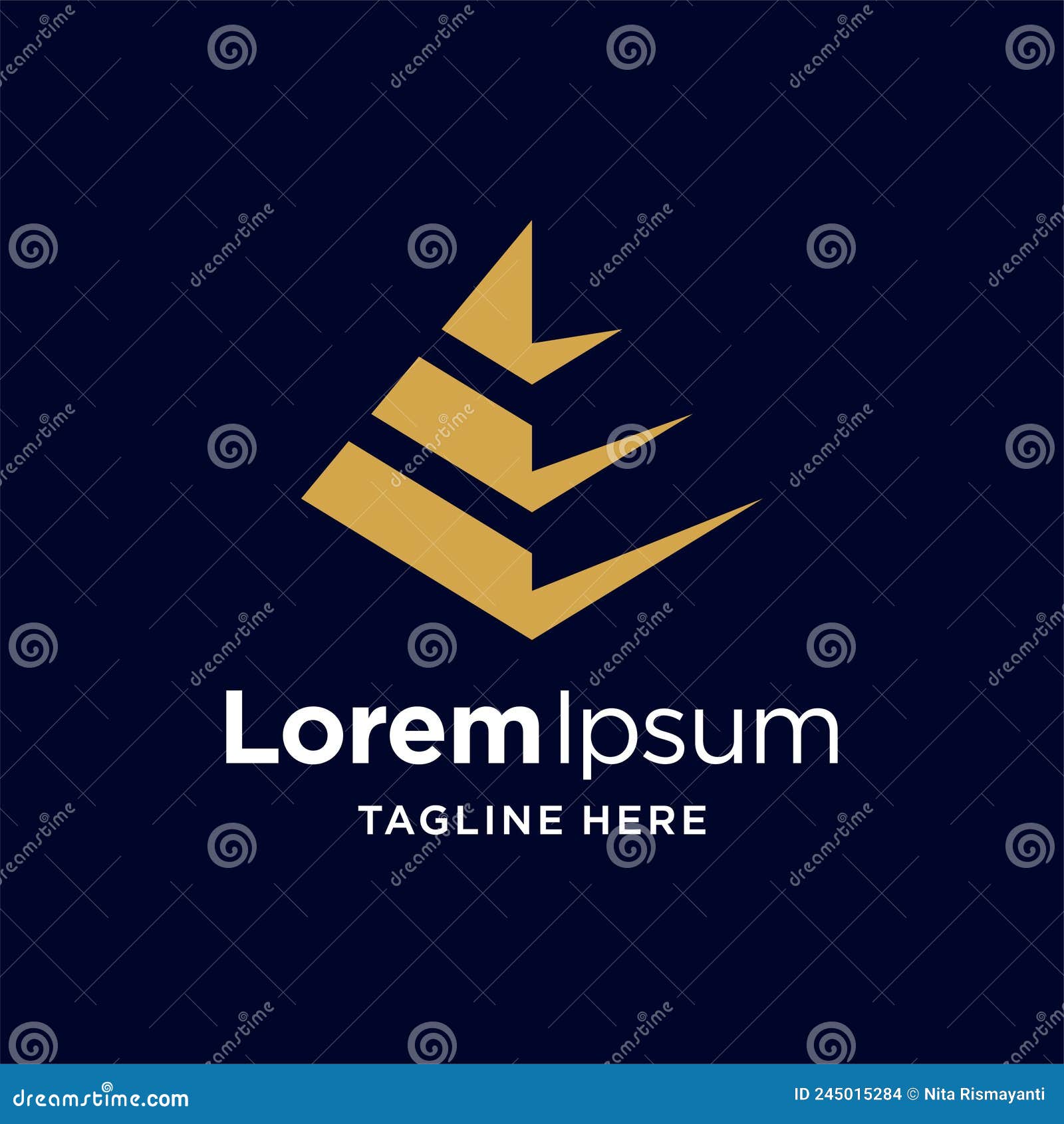 Pyramid Logo Design with Simple Concept Stock Vector - Illustration of ...