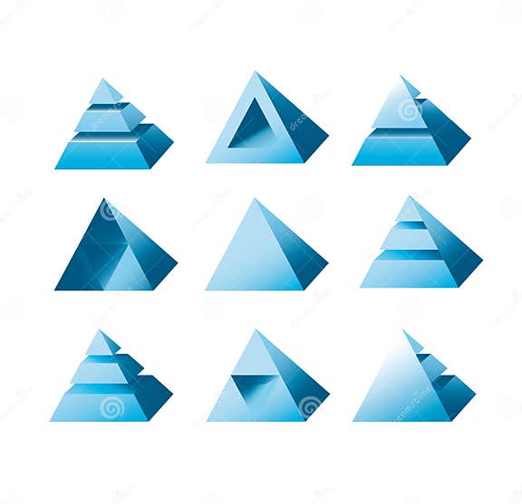 Blue pyramid stock illustration. Illustration of design - 36759180