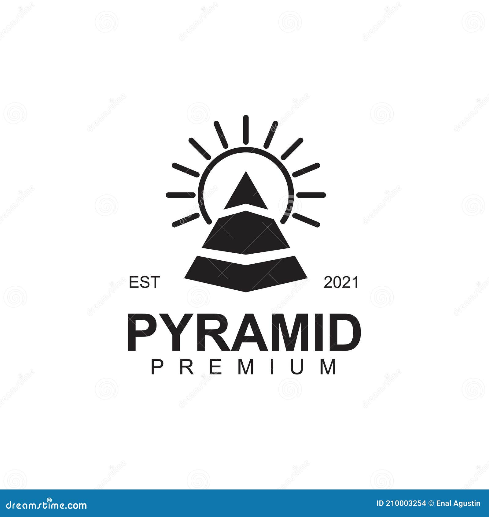 Pyramid Logo with Line Sun Icon Stock Vector - Illustration of magic ...