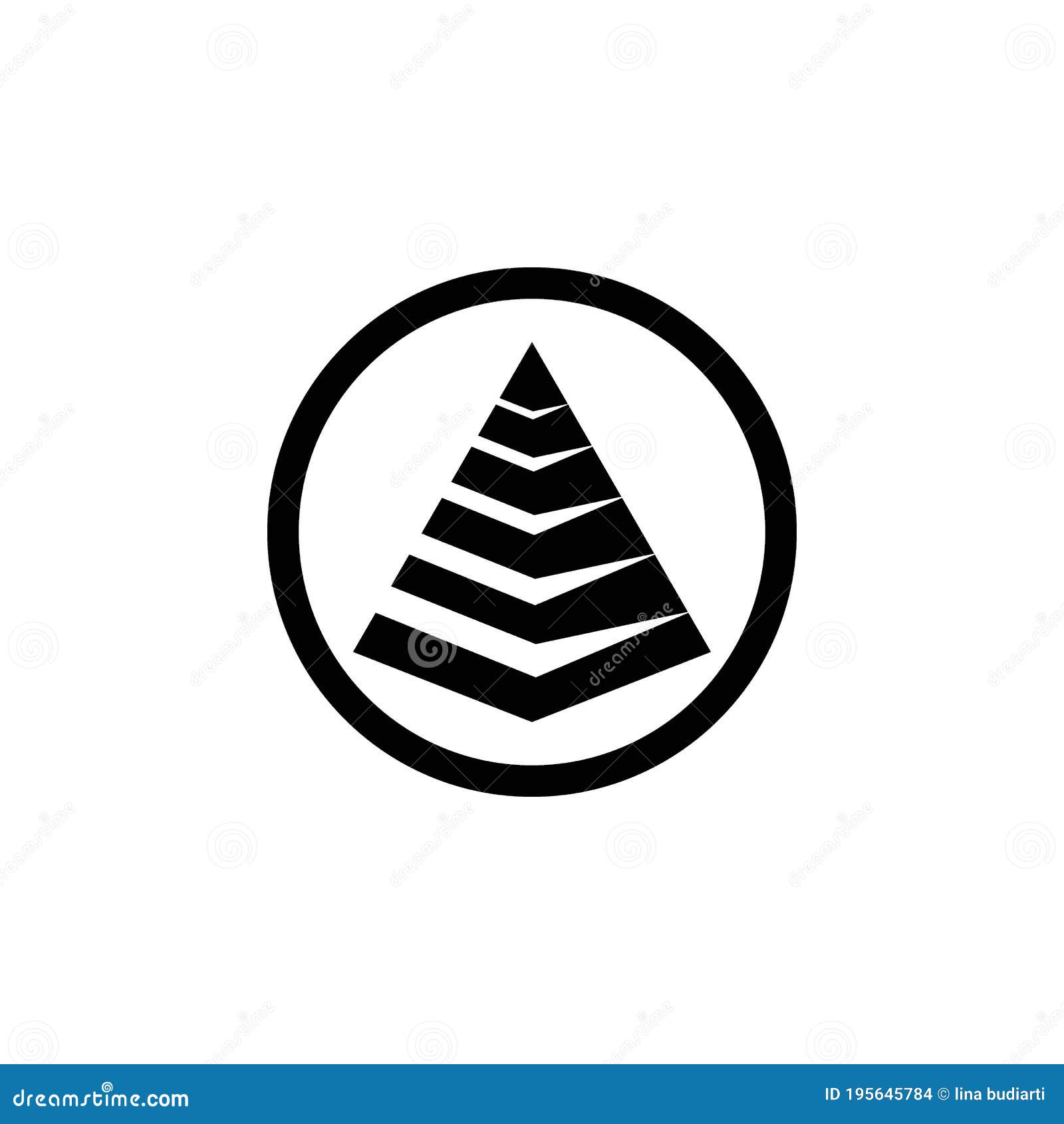 Pyramid Logo stock vector. Illustration of media, ribbon - 195645784