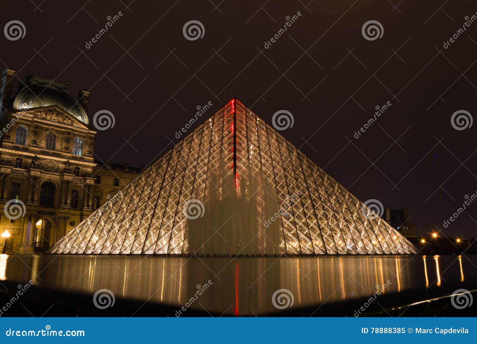 Pyramid of the Louvre editorial image. Image of exposure - 78888385