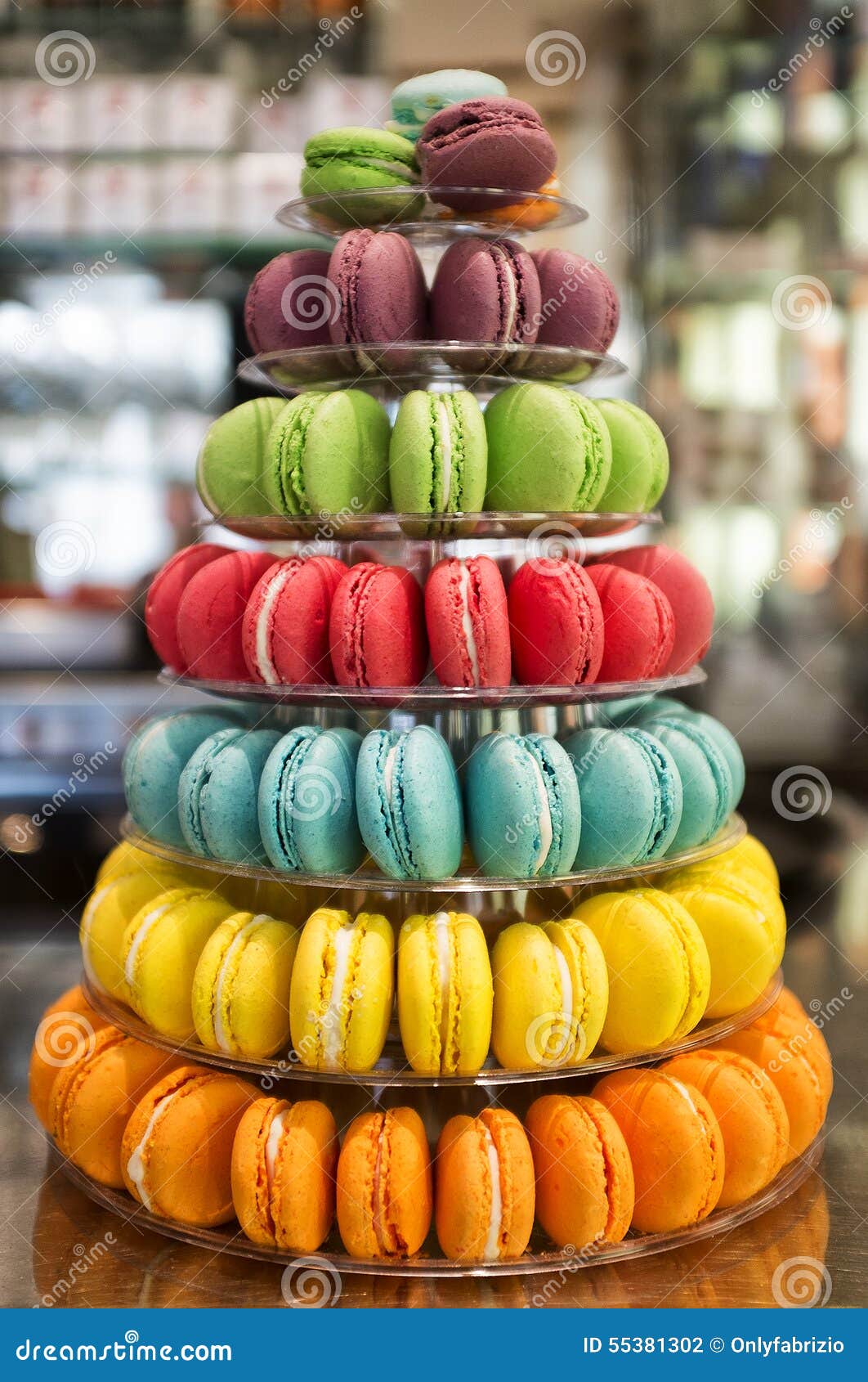 Pyramid of macarons stock photo. Image of traditional - 55381302