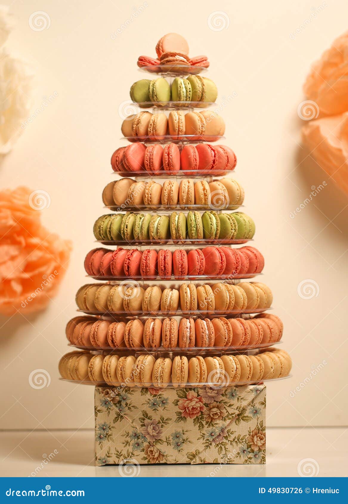 Pyramid of macaroons stock photo. Image of baked, color - 49830726