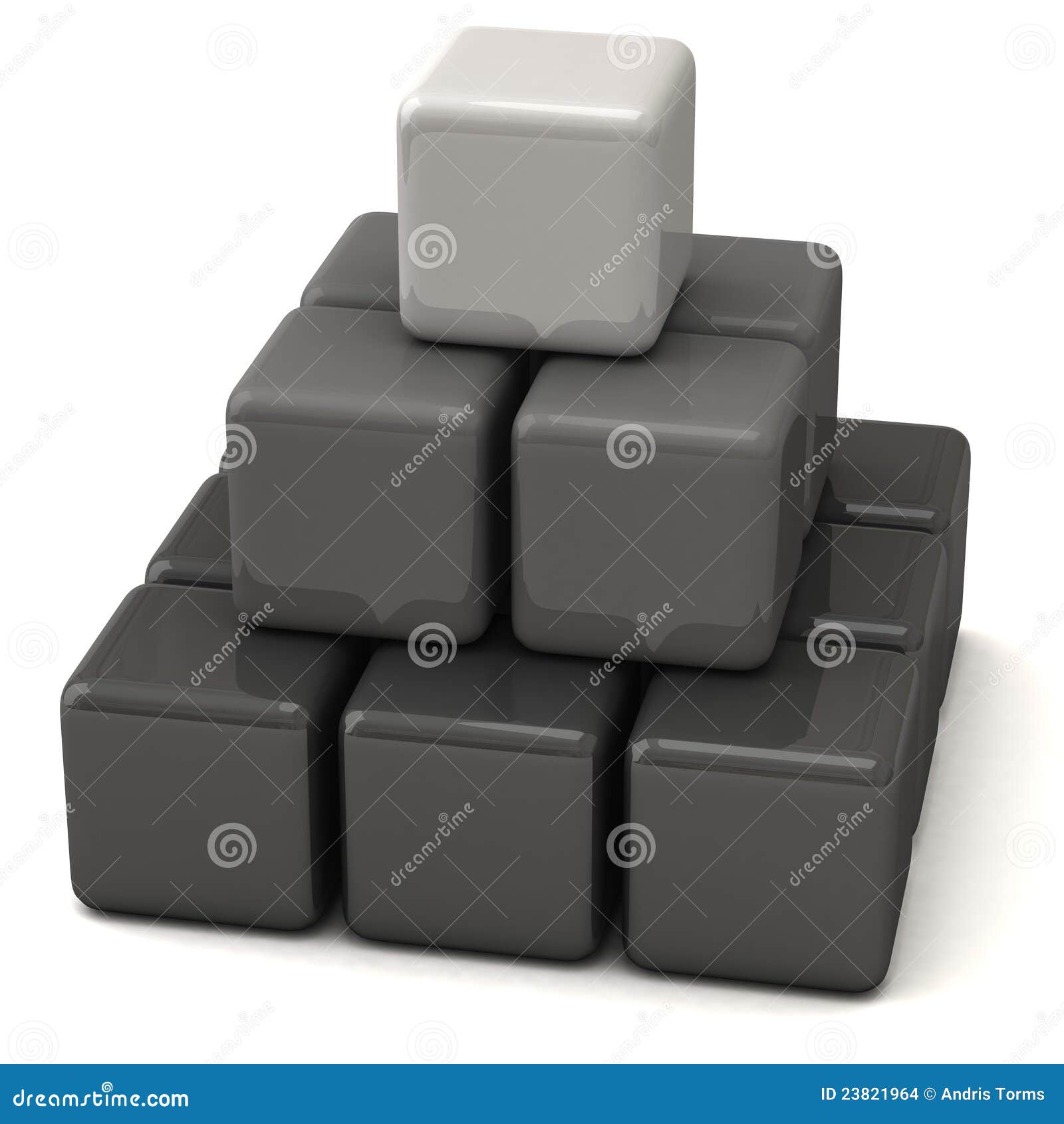 Pyramid made of cubes 3d stock illustration. Illustration of combine ...