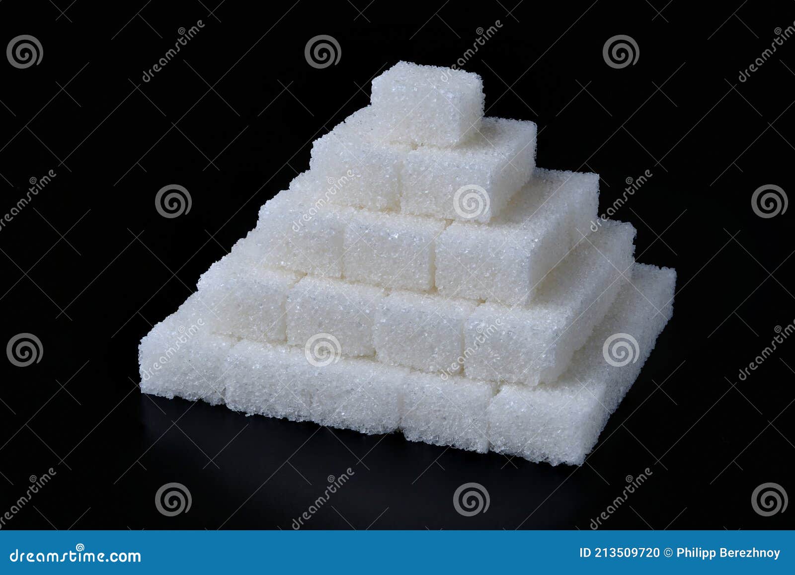 Stack of White Sugar Cubes at Black Background Stock Photo - Image of ...