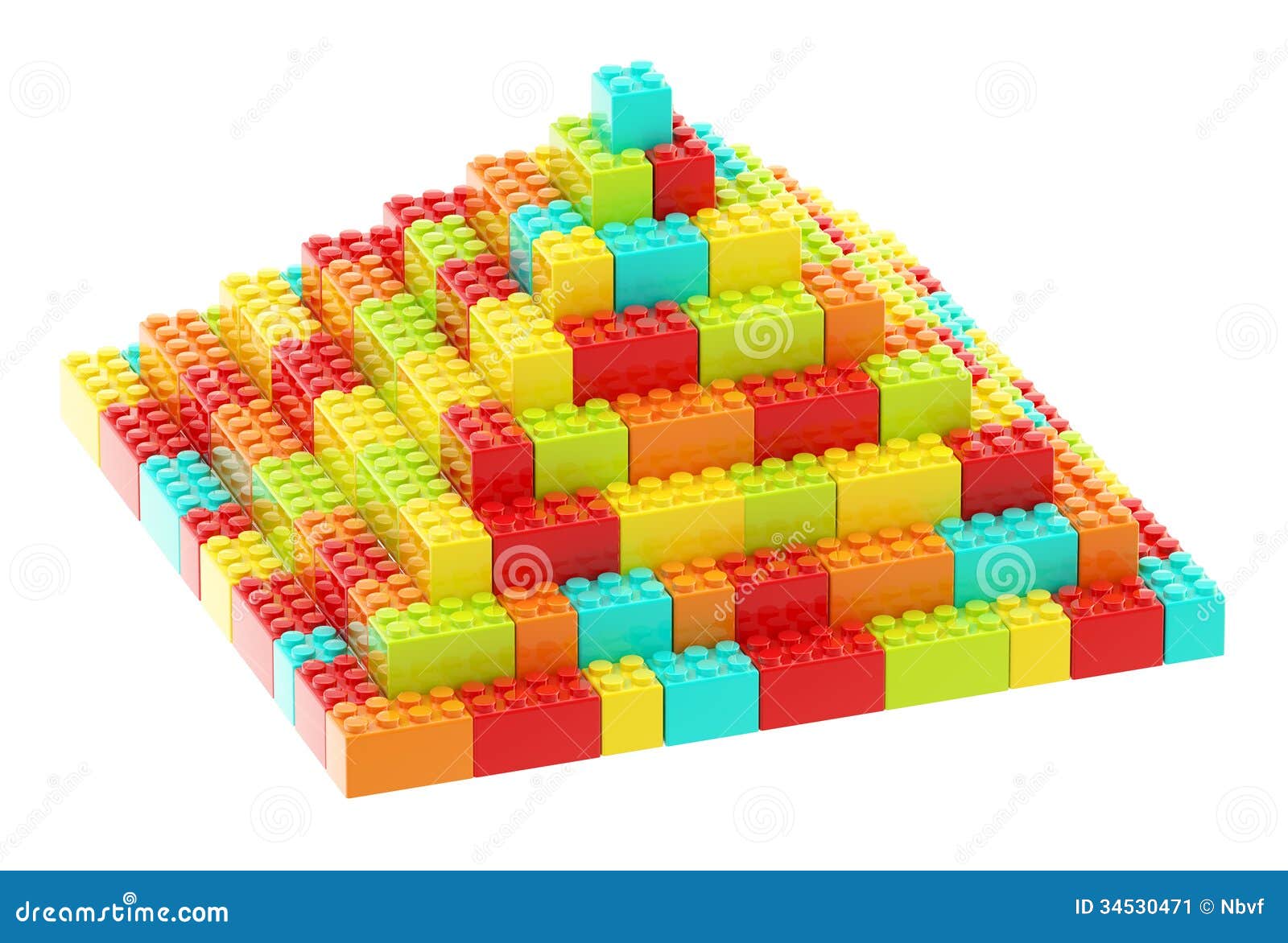 Pyramid Made of Toy Construction Bricks Stock Illustration ...