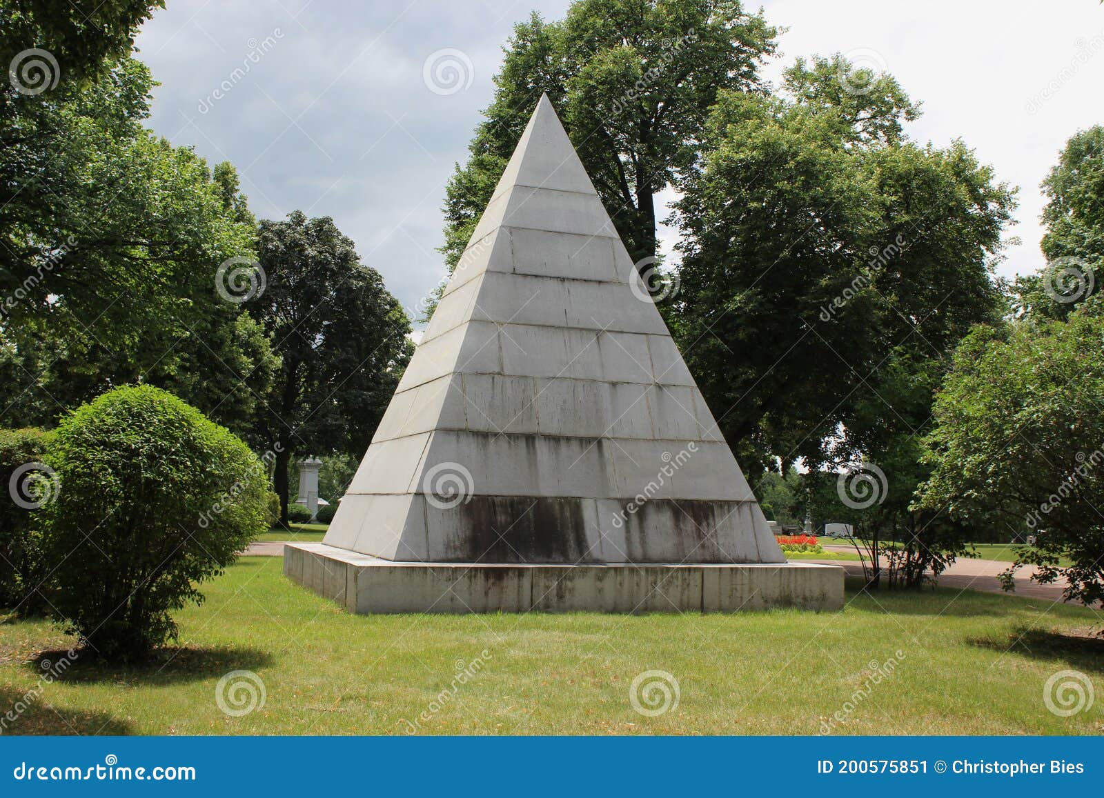 Pyramid Made from White Stone in a Cemetery Stock Image - Image of ...