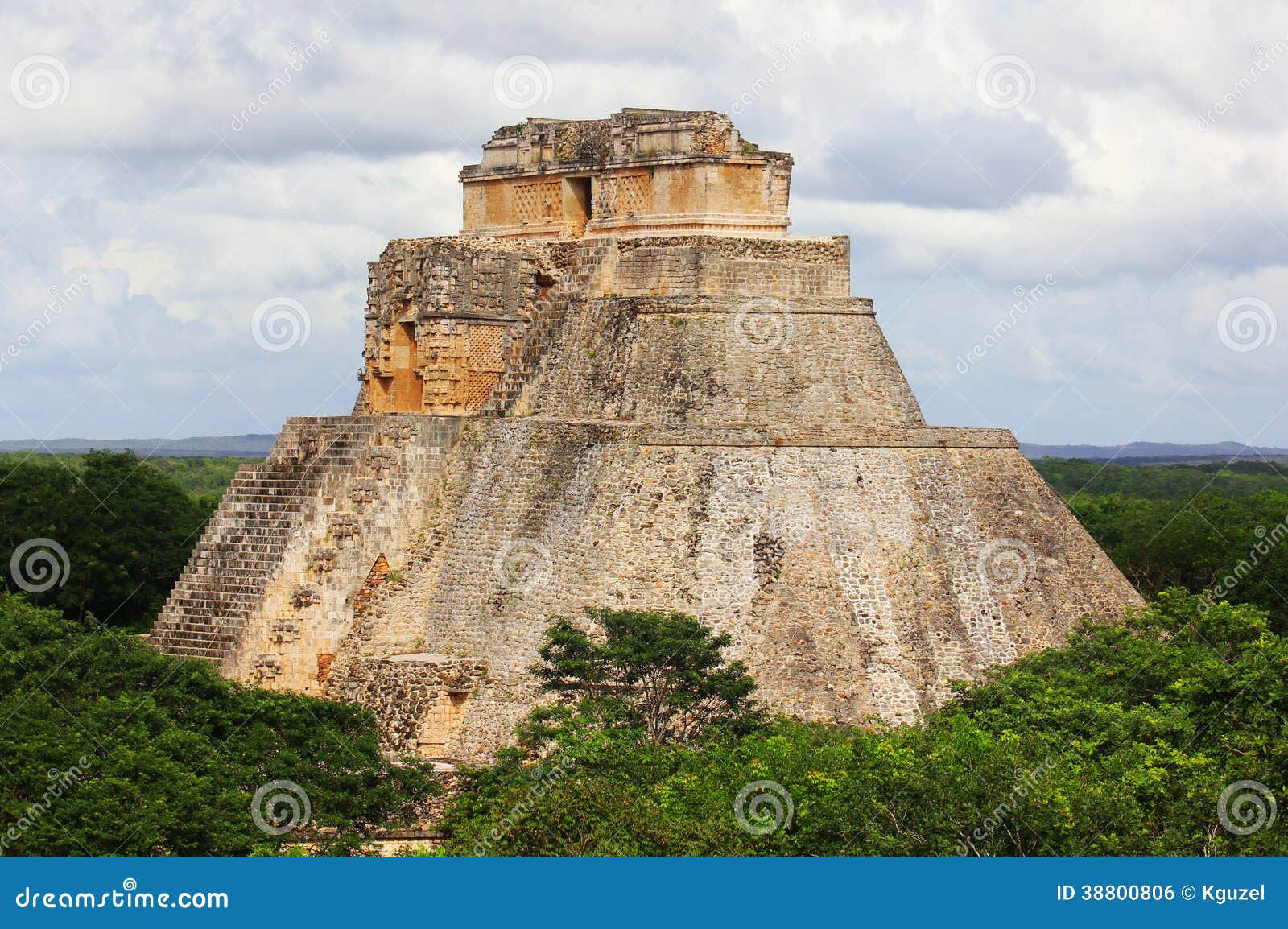 Pyramid of the Magician. Maya Complex of Uxmal Stock Photo - Image of ...