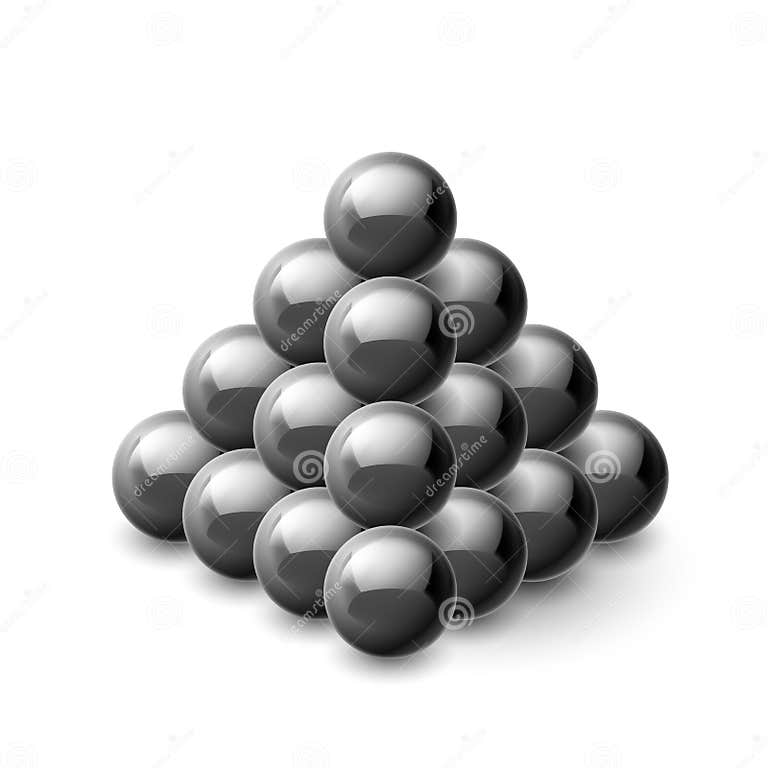 Pyramid of magnetic balls stock vector. Illustration of attraction ...