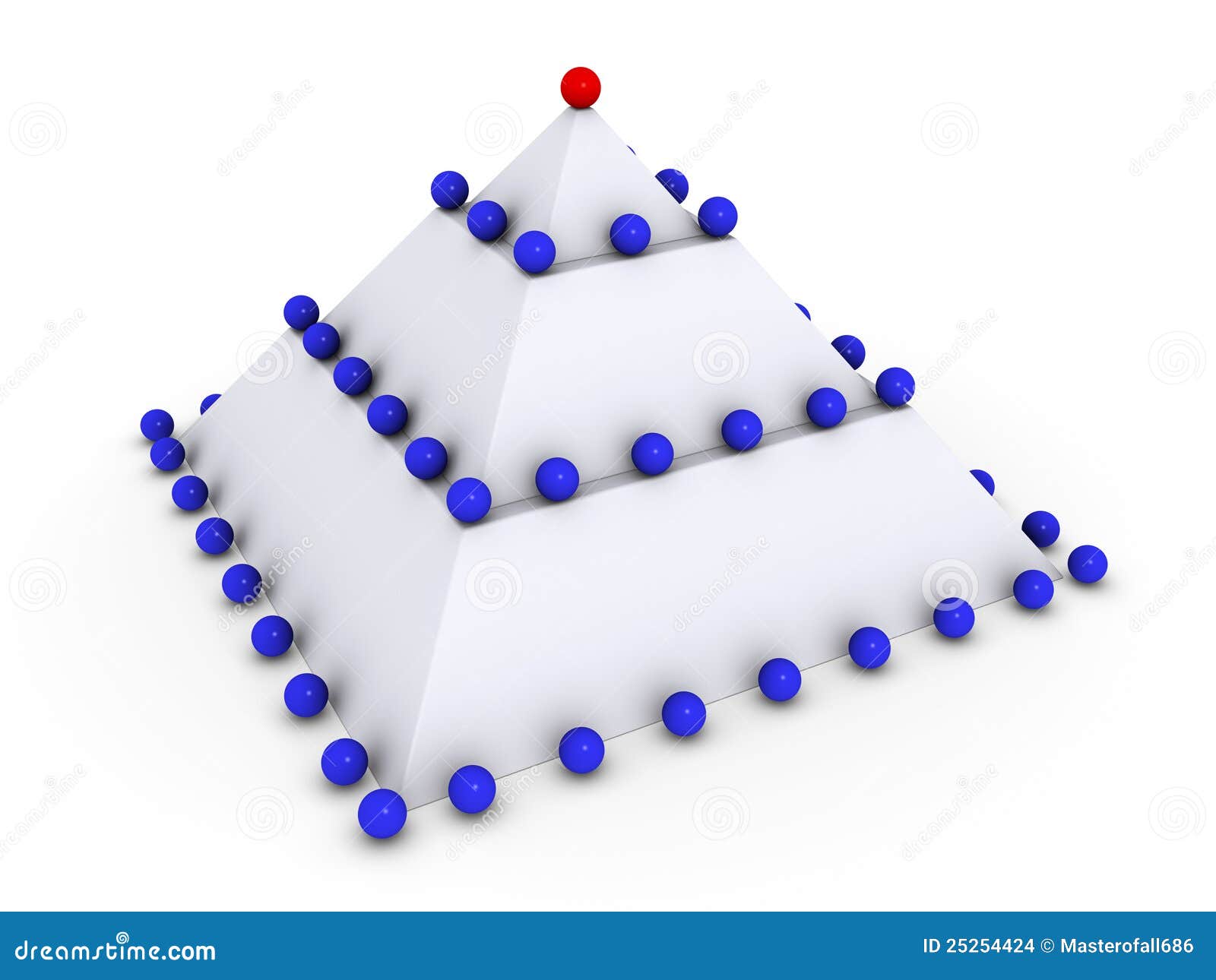 Pyramid with many spheres stock illustration. Illustration of ...
