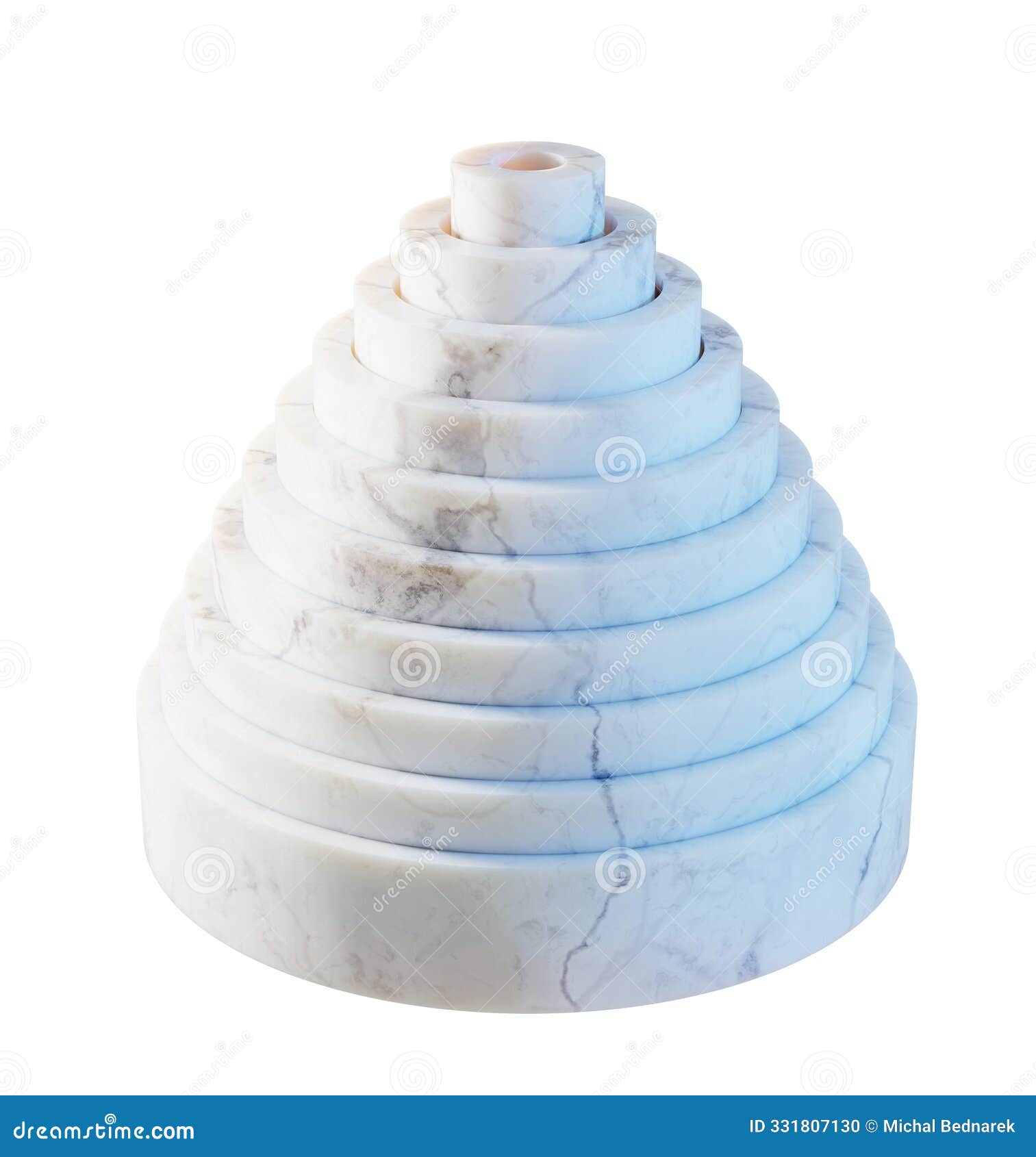 Pyramid Marble Stack, Elegant Design Element. Isolated on White Stock ...