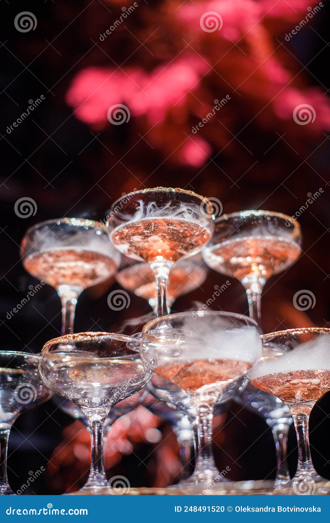 Pyramid of Martini Glasses on the Table Stock Photo - Image of pyramid ...