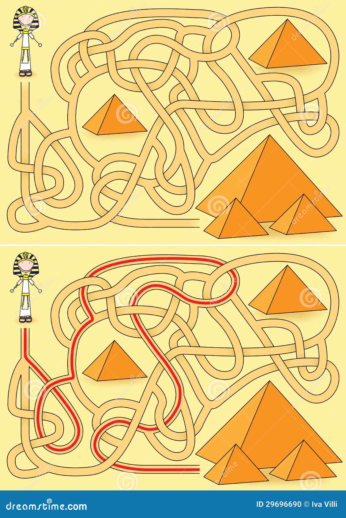 Pyramid maze stock vector. Illustration of labyrinth - 29696690