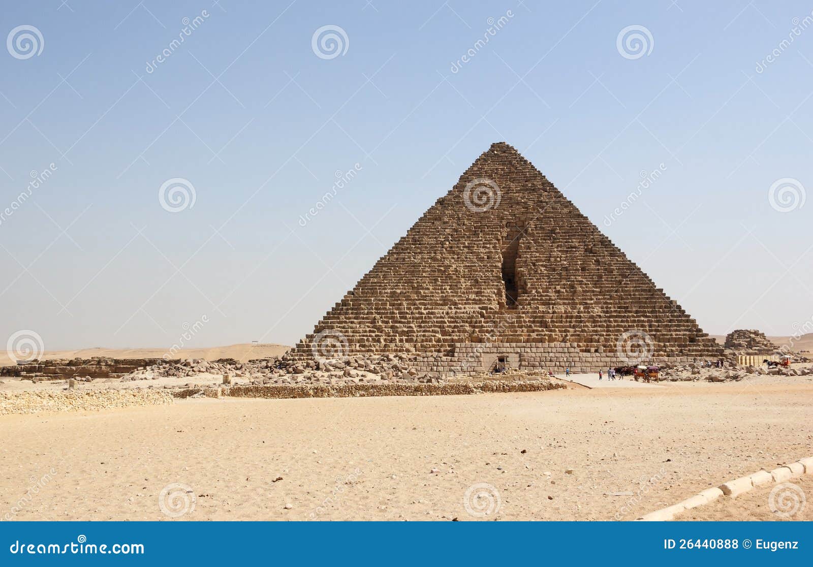 Pyramid of Menkaure, Giza, Cairo, Egypt. Stock Photo - Image of khafre ...