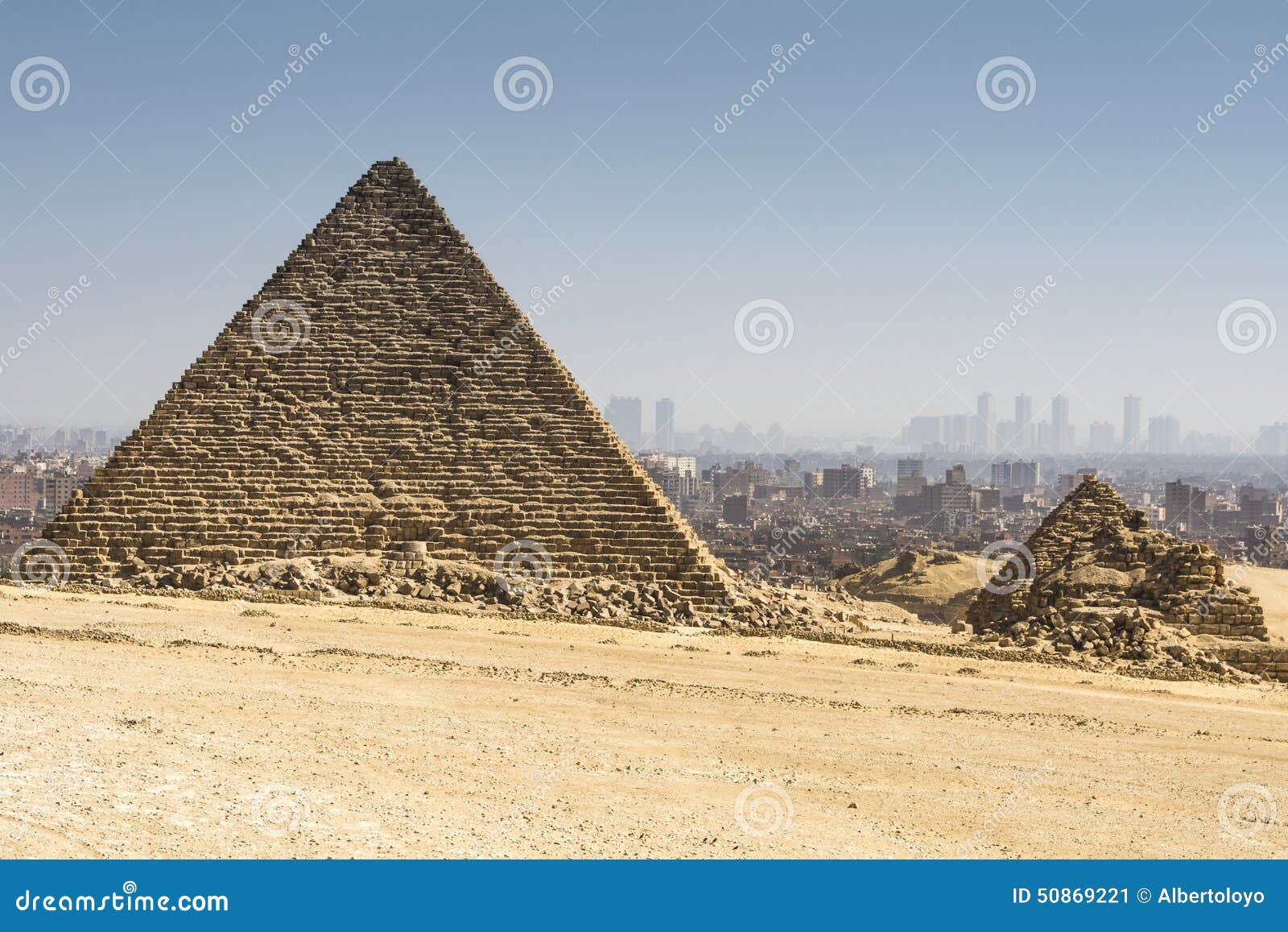 Pyramid of Menkaure, Giza, Egypt Stock Image - Image of menkaure ...