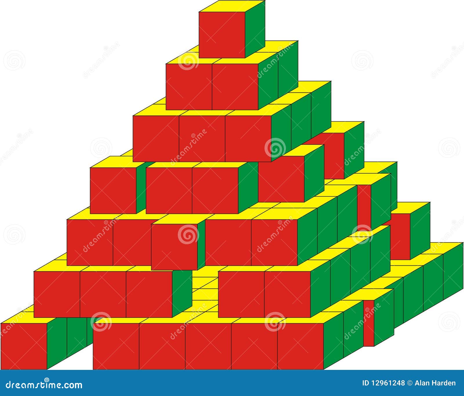 Pyramid with Missing Blocks Stock Vector - Illustration of order ...