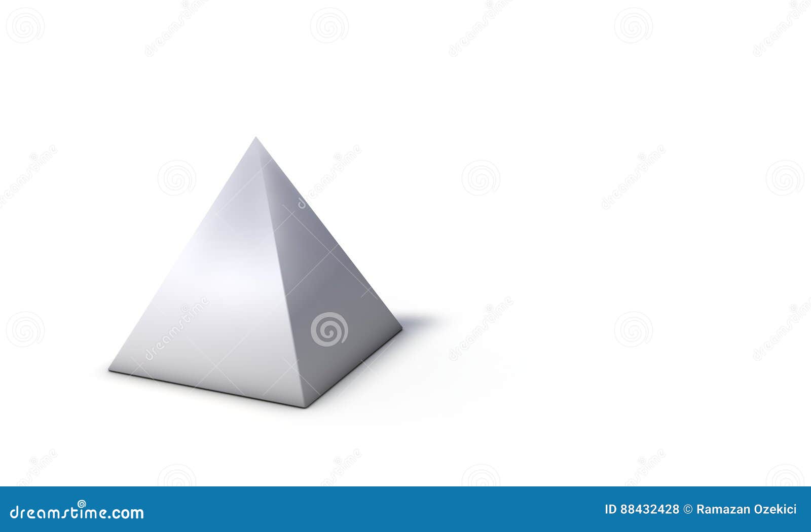 Pyramid Model, Isolated on the White 3d Render Stock Illustration ...