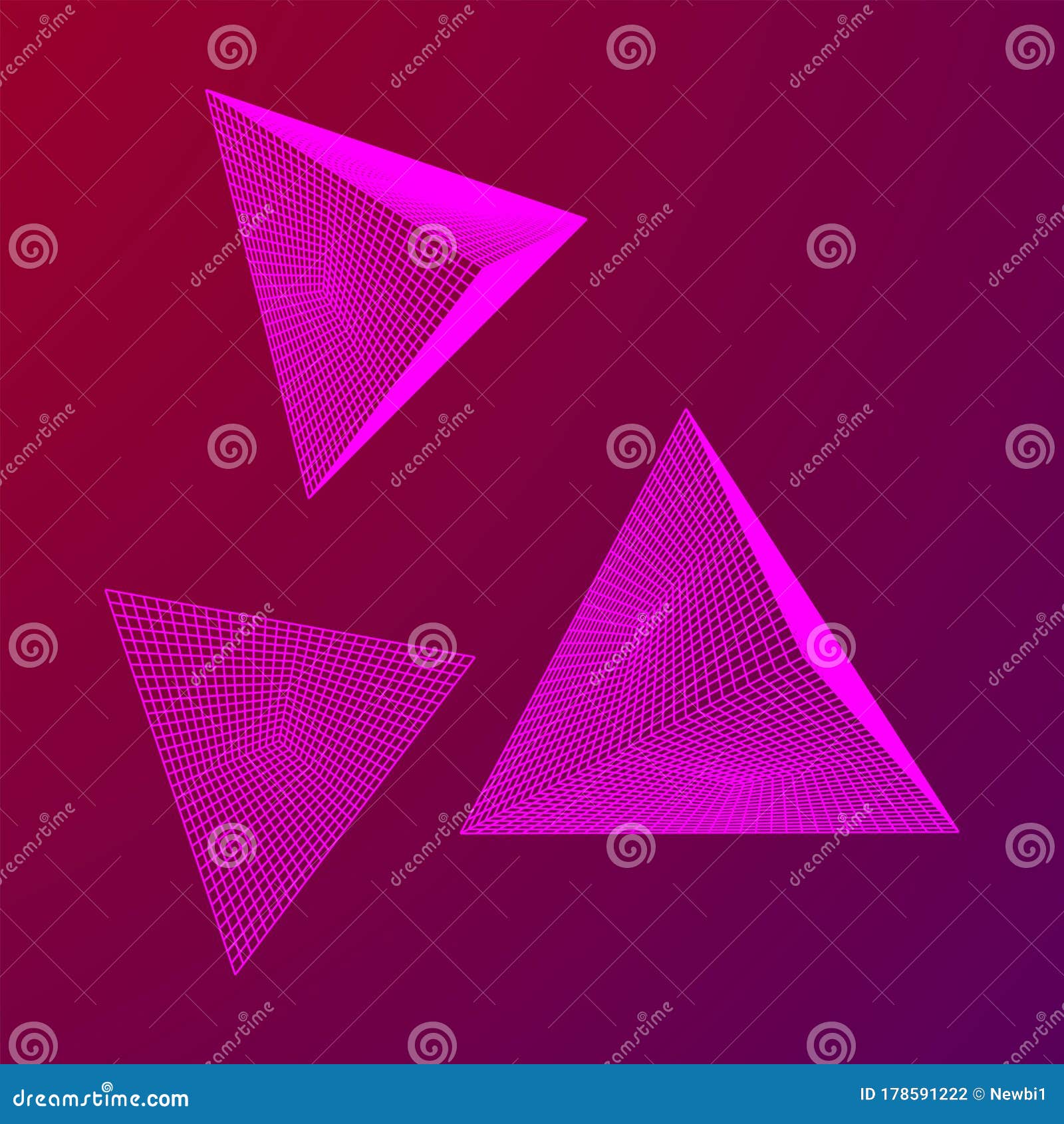 Pyramid Molecular Grid Technology Style. Stock Vector - Illustration of ...