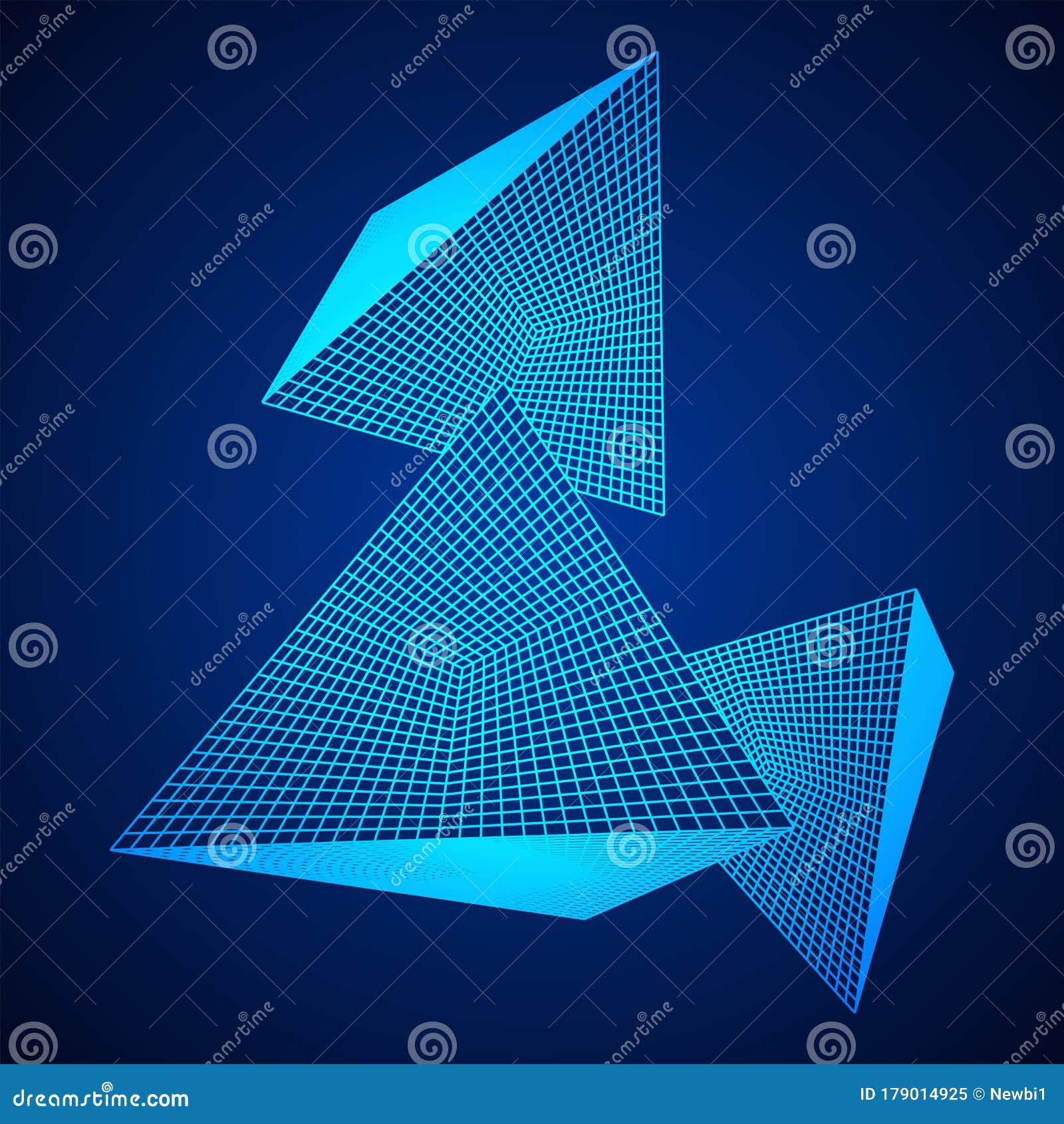 Pyramid Molecular Grid Technology Style. Stock Vector - Illustration of ...