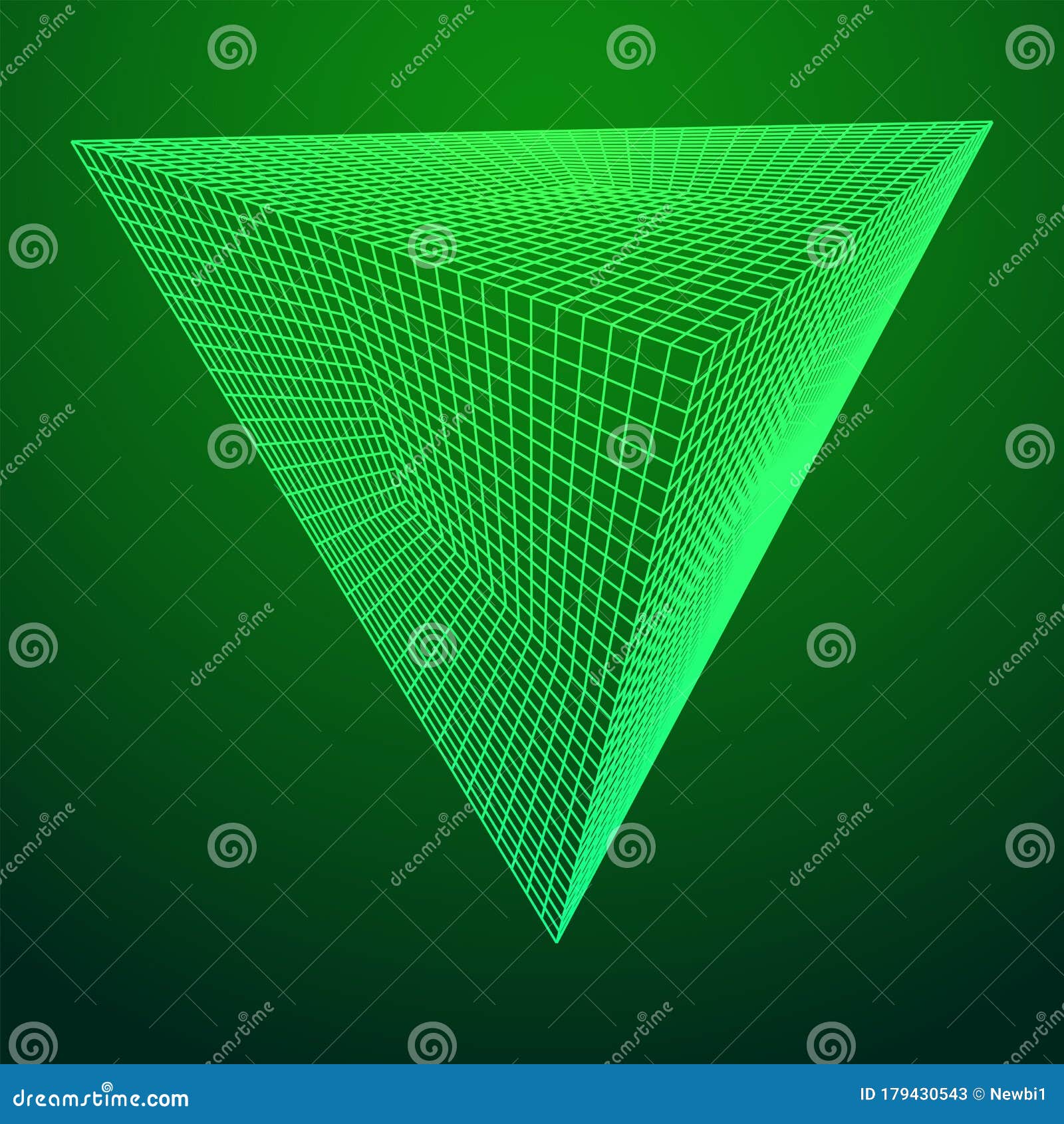 Pyramid Molecular Grid Wireframe Vector Illustration | CartoonDealer ...