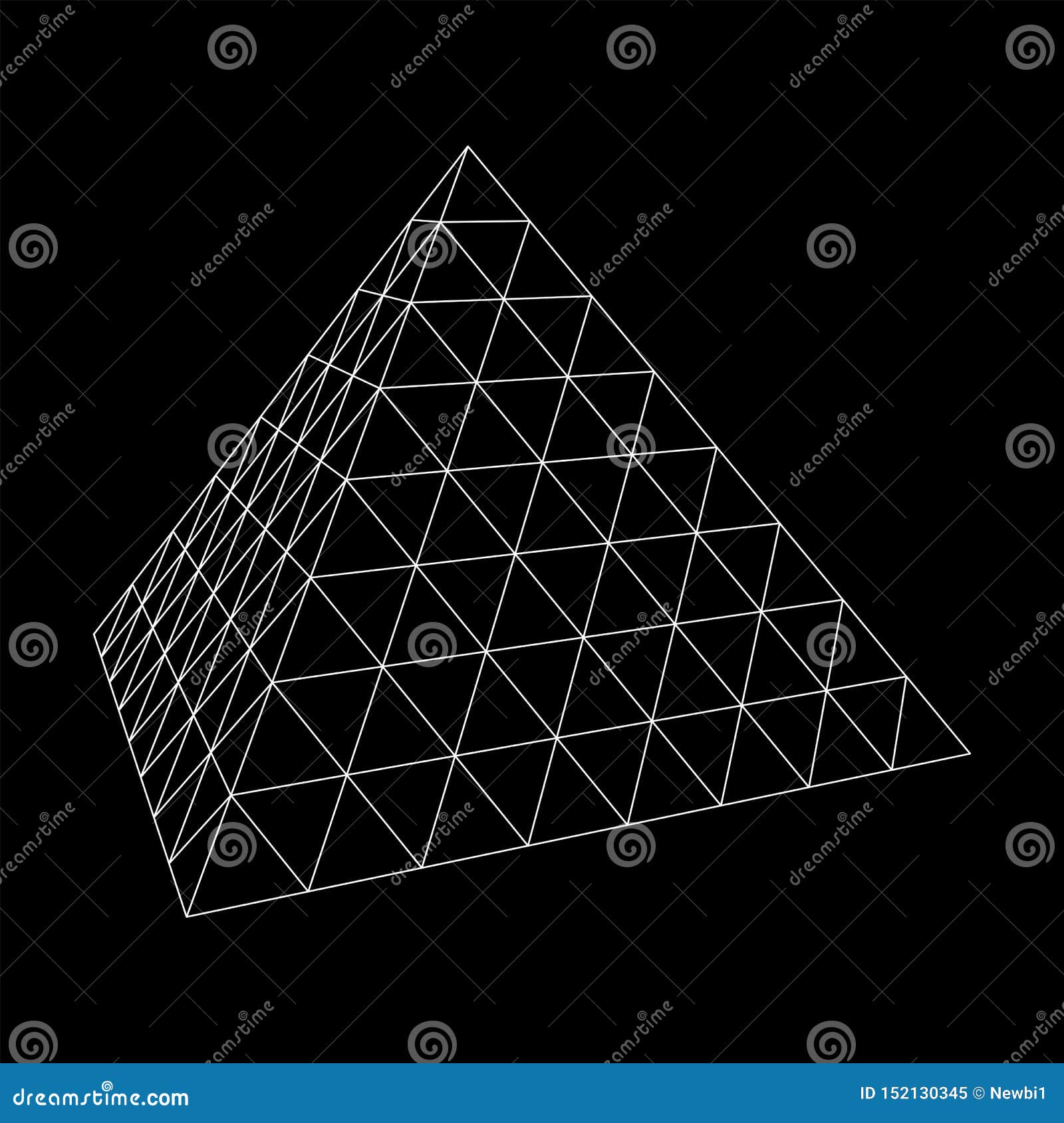 Pyramid Molecular Grid Wireframe Stock Vector - Illustration of hitech ...