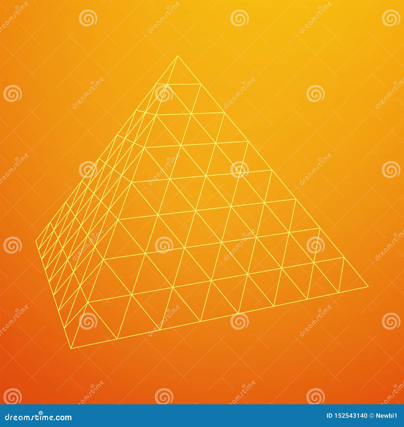 Pyramid Molecular Grid Wireframe Stock Vector - Illustration of hitech ...