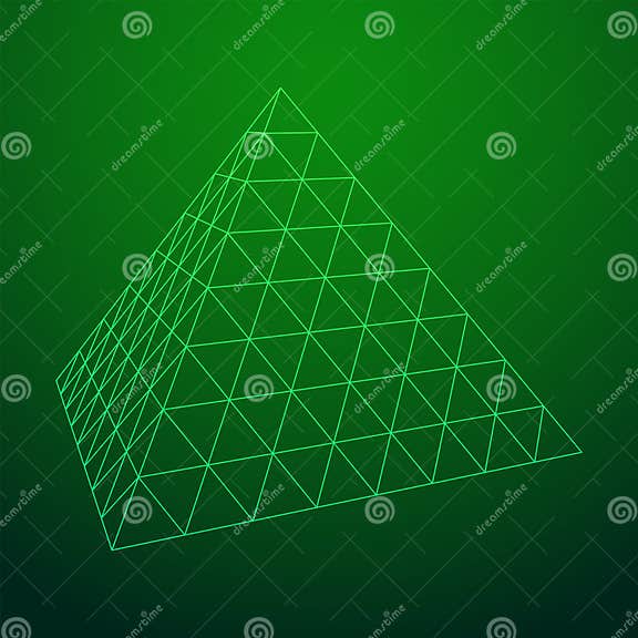 Pyramid Molecular Grid Wireframe Stock Vector - Illustration of connect ...