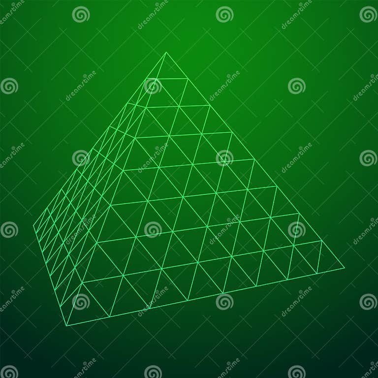 Pyramid Molecular Grid Wireframe Stock Vector - Illustration of connect ...