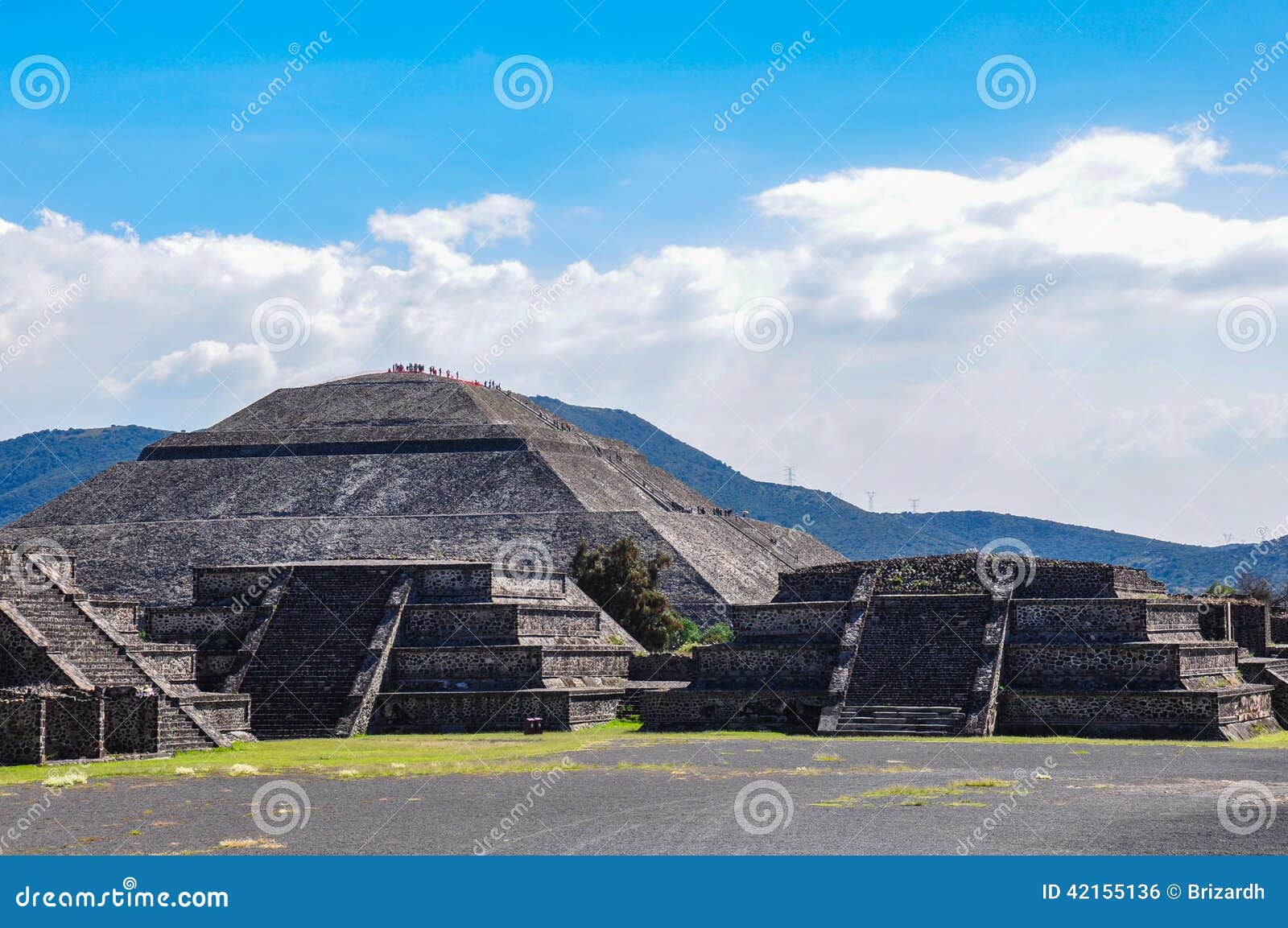 Pyramid of Moon, Teotihuacan, Aztec Ruins, Mexico Stock Photo - Image ...