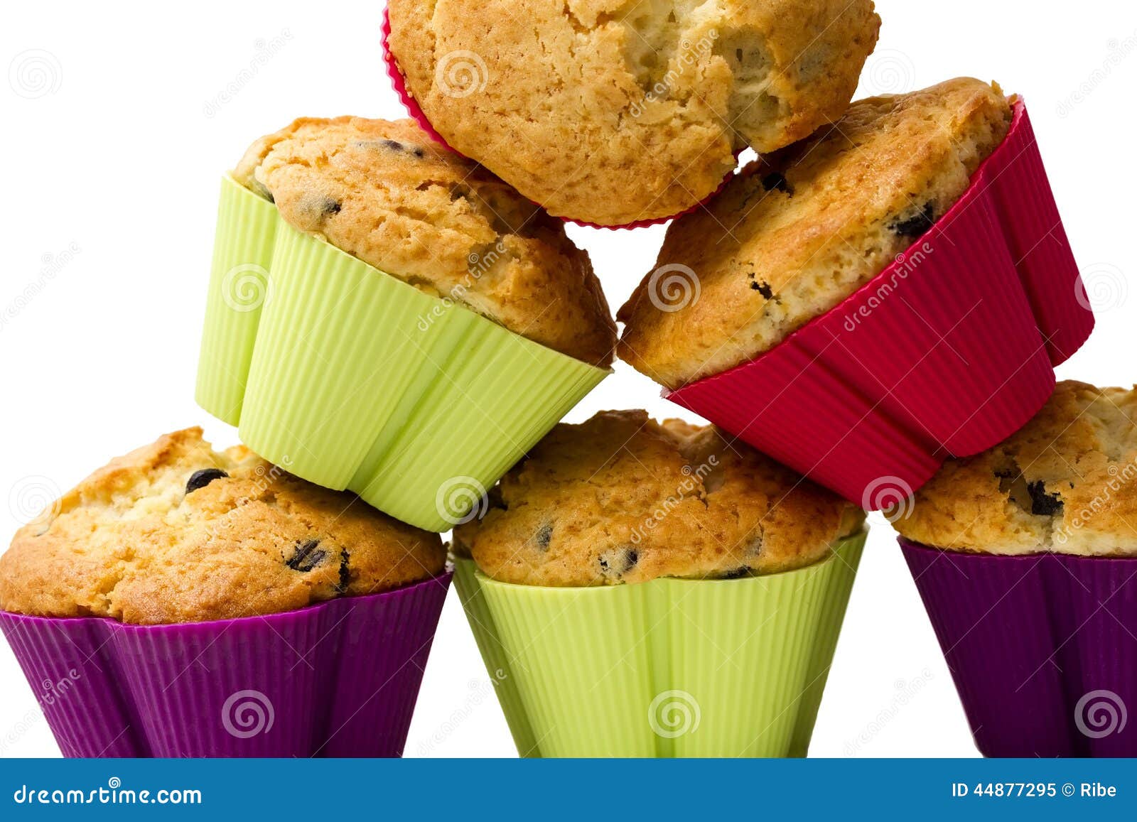 Pyramid of muffins stock image. Image of almonds, almond - 44877295