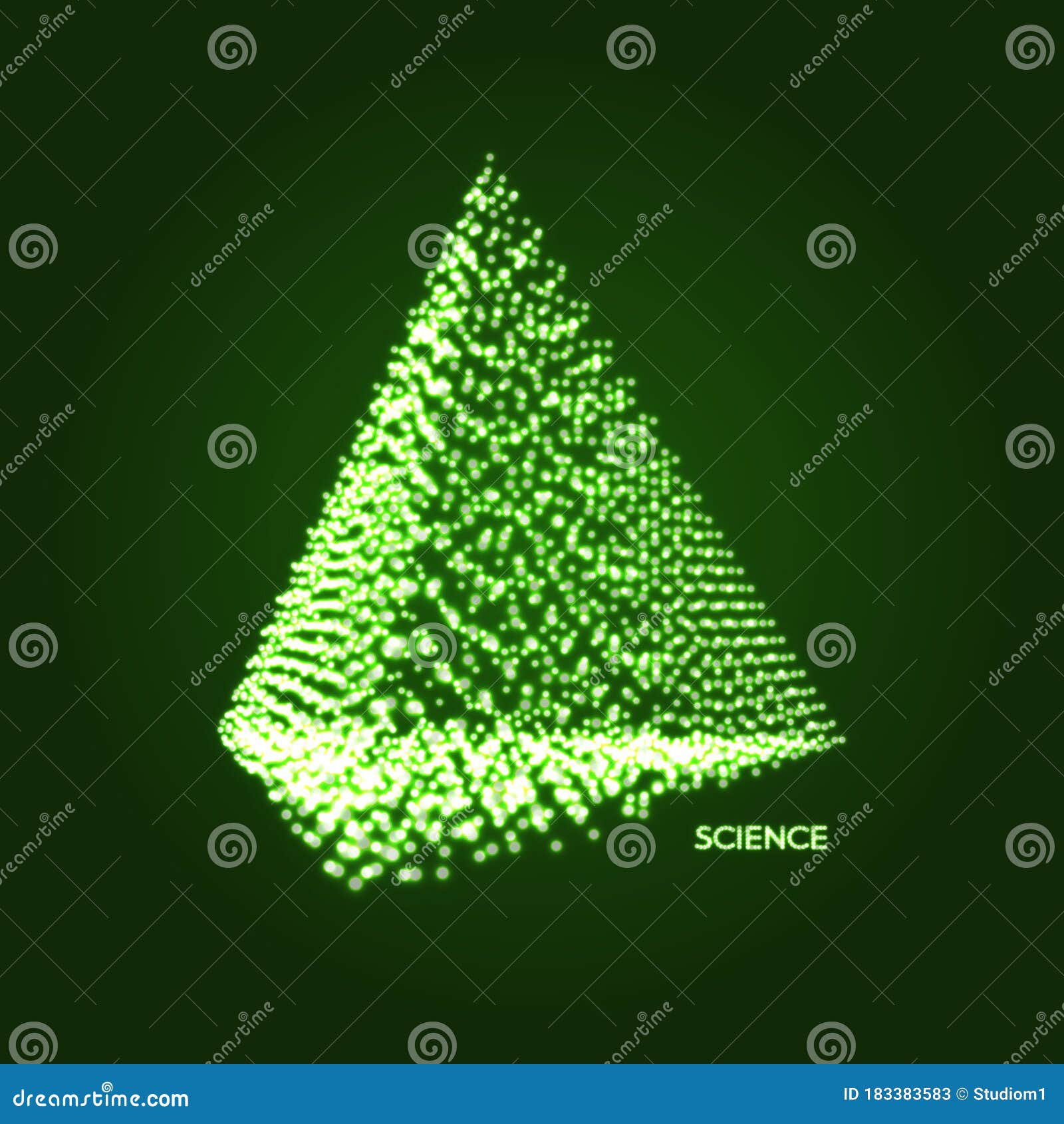 Pyramid. Object with Dots. Molecular Grid. 3d Technology Style with ...