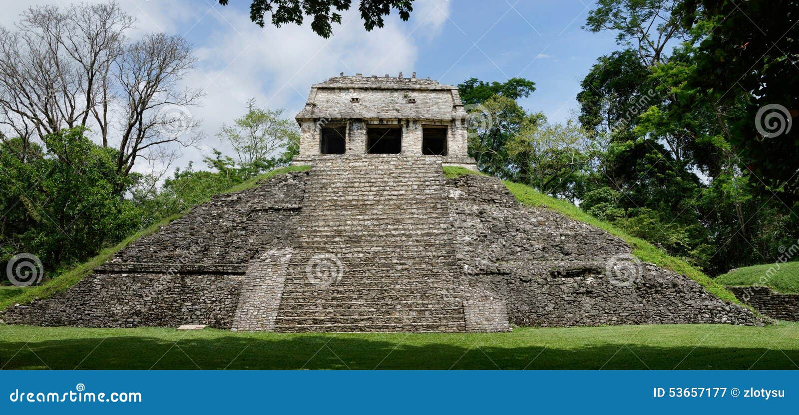 Pyramid in Palenque Maya Archaeological Site Stock Image - Image of ...