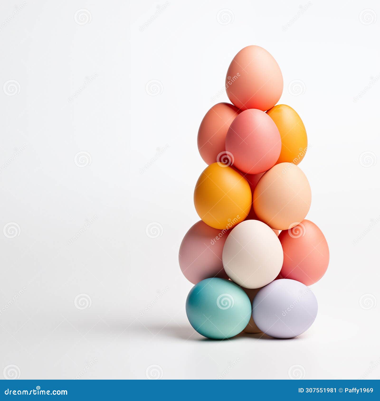 A Pyramid of Pastel-colored Eggs Artfully Arranged, Offering a Modern ...