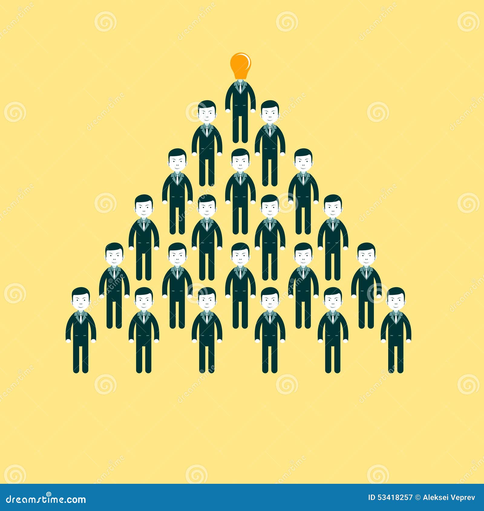 Pyramid of People Working in the Commando, Vector Stock Vector ...