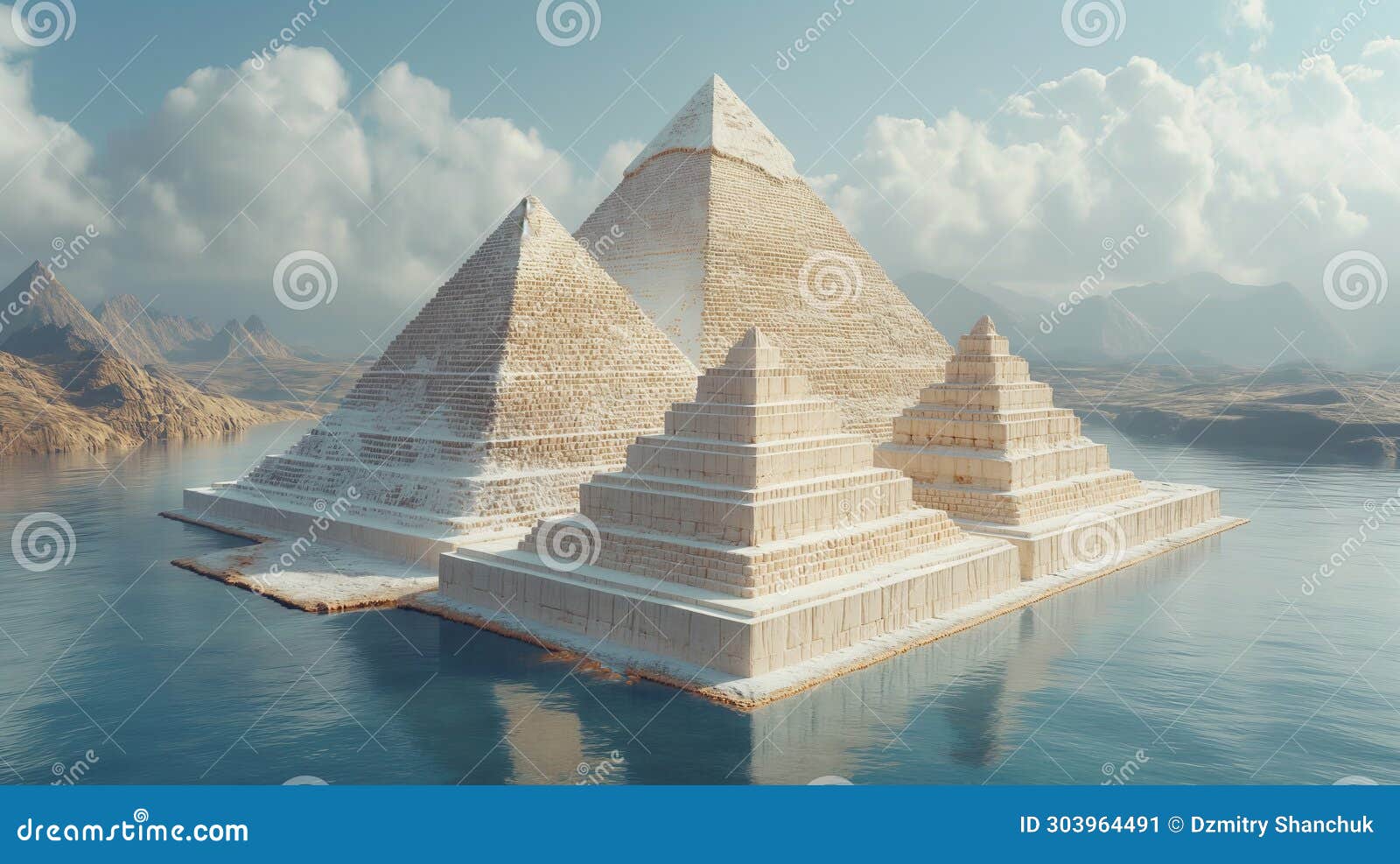 Pyramid of the Pharaohs in Egypt. 3d Rendering Stock Illustration ...