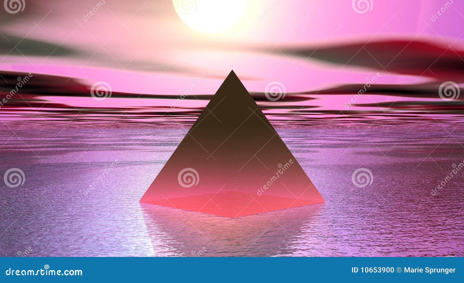 Pyramid pink stock illustration. Illustration of horizon - 10653900