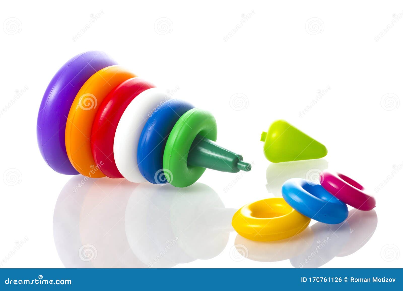 Pyramid Plastic Toy Isolated on White Background Stock Photo - Image of ...