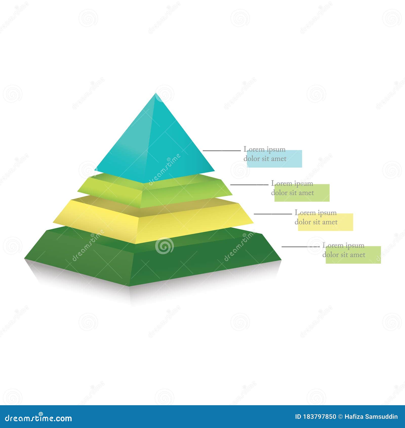 Pyramid Progress Chart. Vector Illustration Decorative Background ...