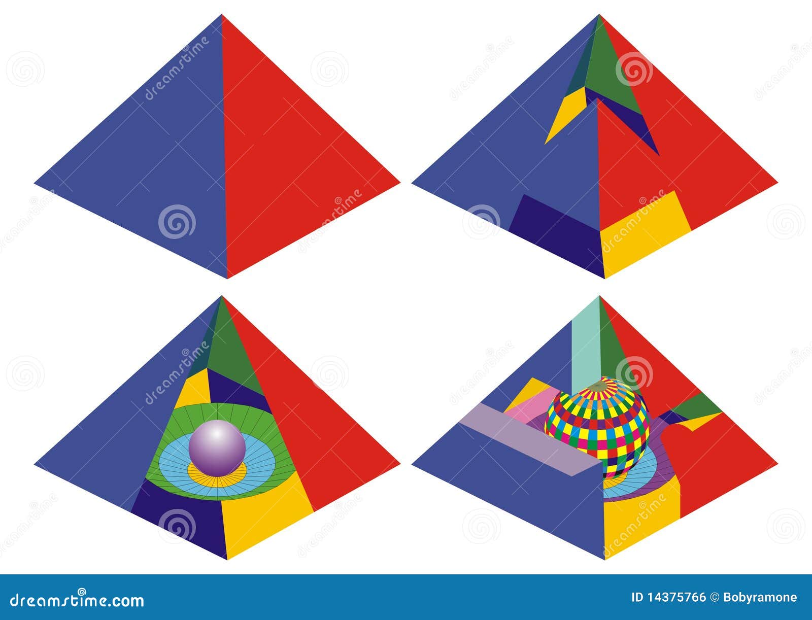 Pyramid Real And Impossible Visual Math Stock Vector - Illustration of ...