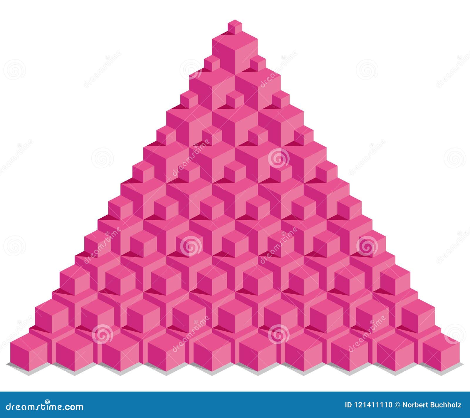 Pyramid of red cubes stock vector. Illustration of pyramid - 121411110