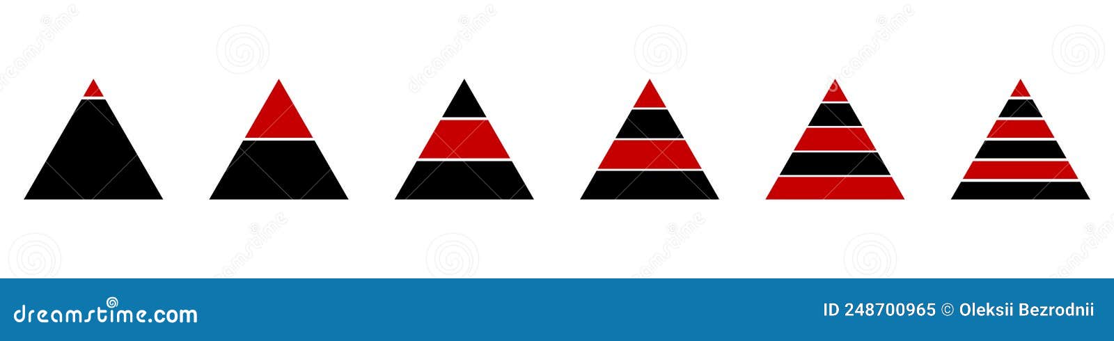 Pyramid with Red Stripes Chart Set Stock Vector - Illustration of ...