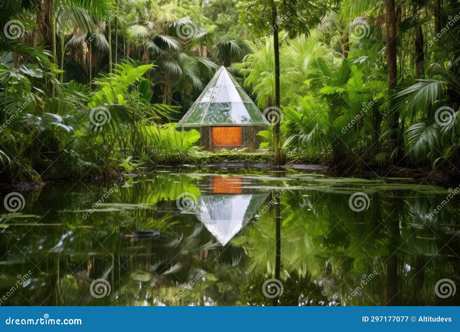 Jungle With Pond. Cartoon Vector | CartoonDealer.com #37255065