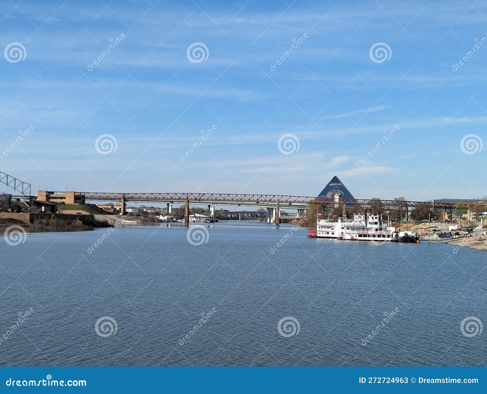 Pyramid river boat bridge stock image. Image of ocean - 272724963