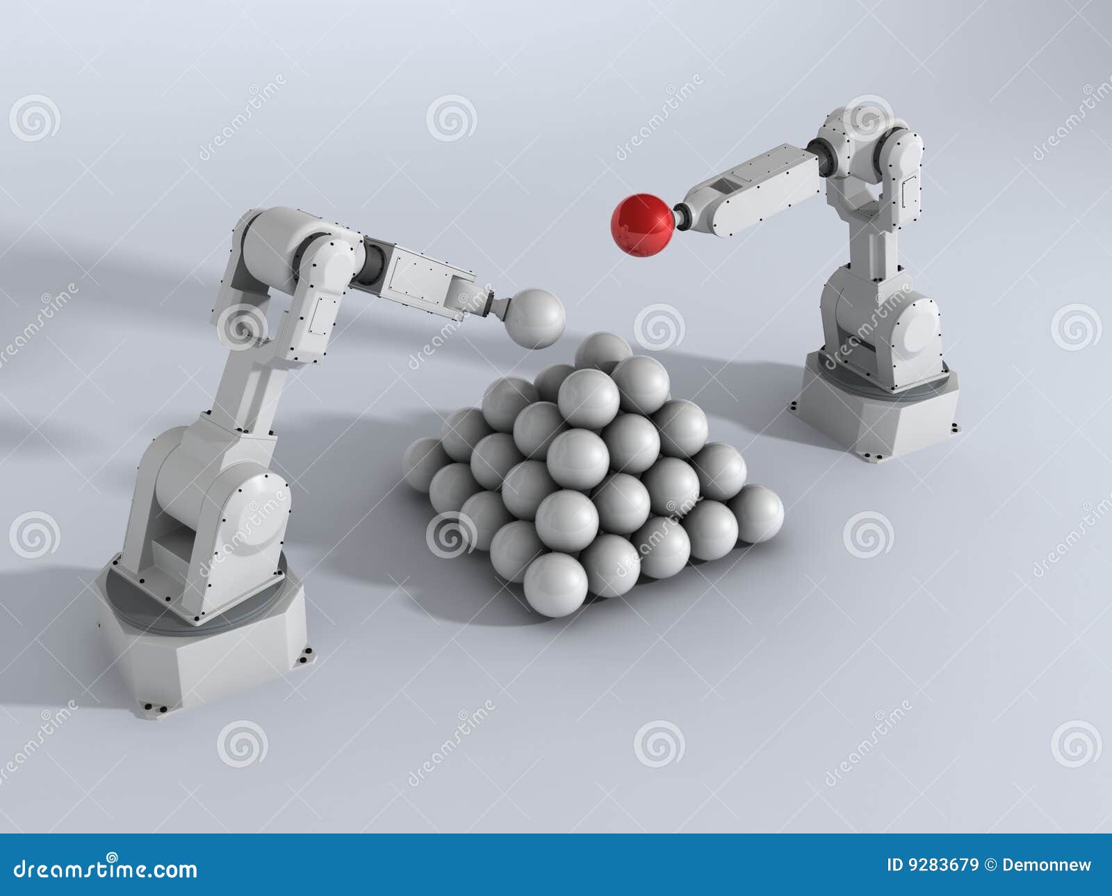 Pyramid with robots stock illustration. Illustration of graphic - 9283679