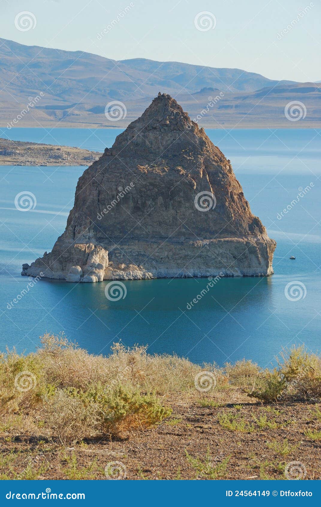 Pyramid Rock stock image. Image of tufa, water, reno - 24564149