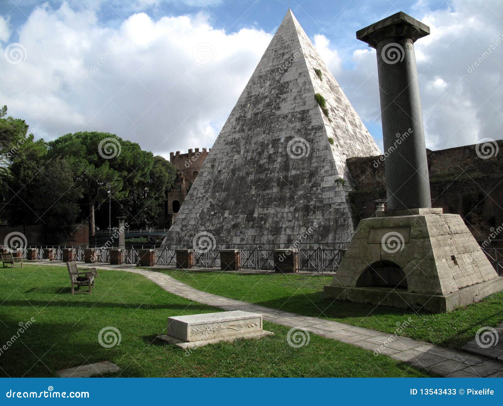 Pyramid Rome stock image. Image of historical, pillar - 13543433